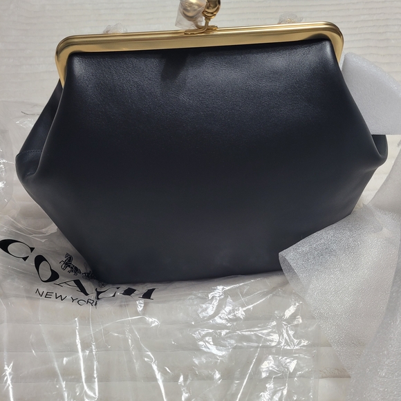 Coach | Bags | Coach Black Large Kiss Lock Bag New | Poshmark